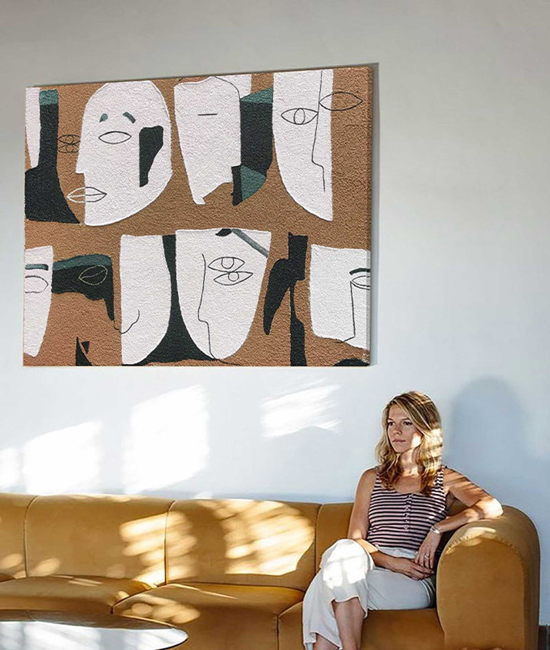 Minimalist Portrait Painting Framed Contemporary Minimalist Art Minimal ...