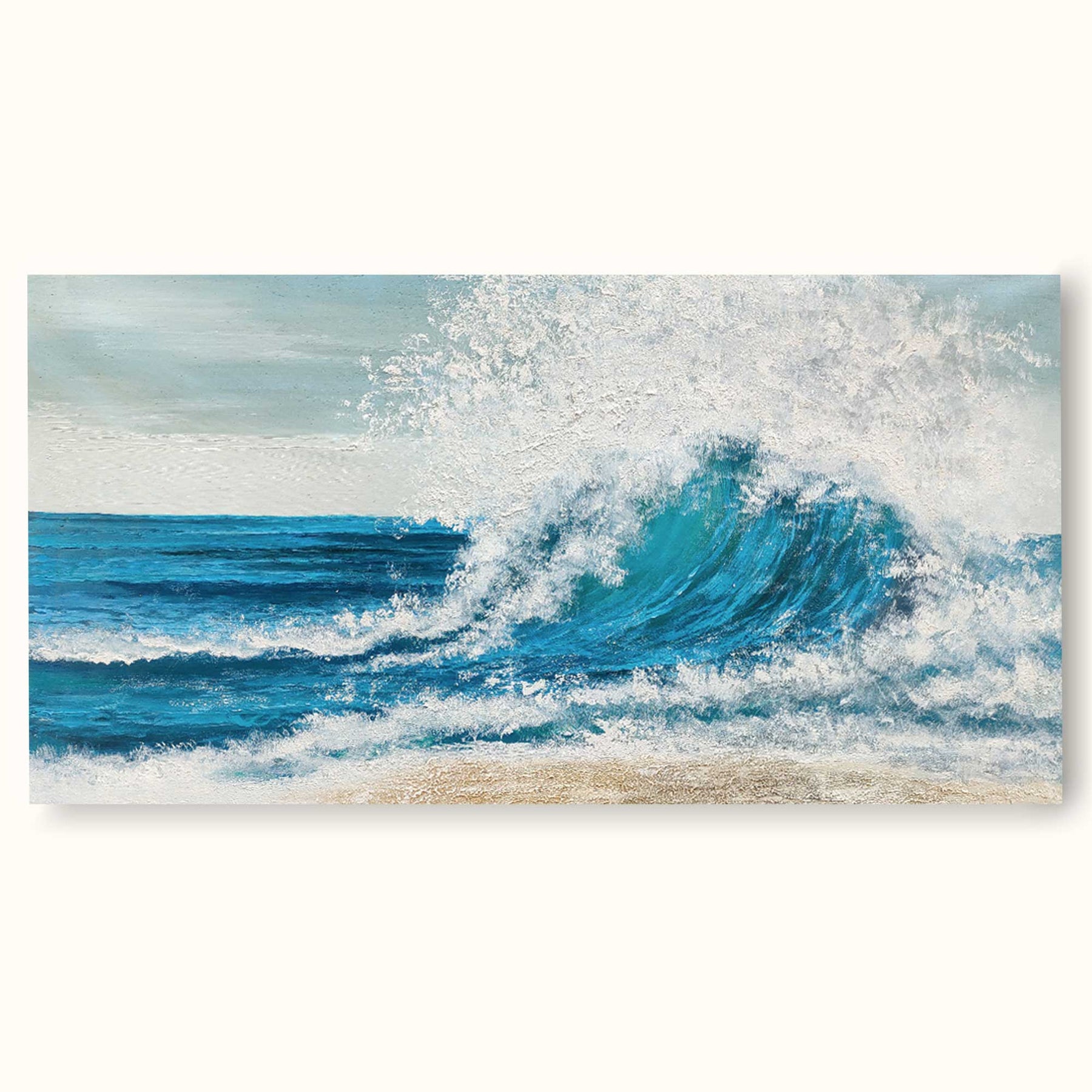 Original Ocean Wave Oil Painting On Canvas 3D Minimalist Textured ...
