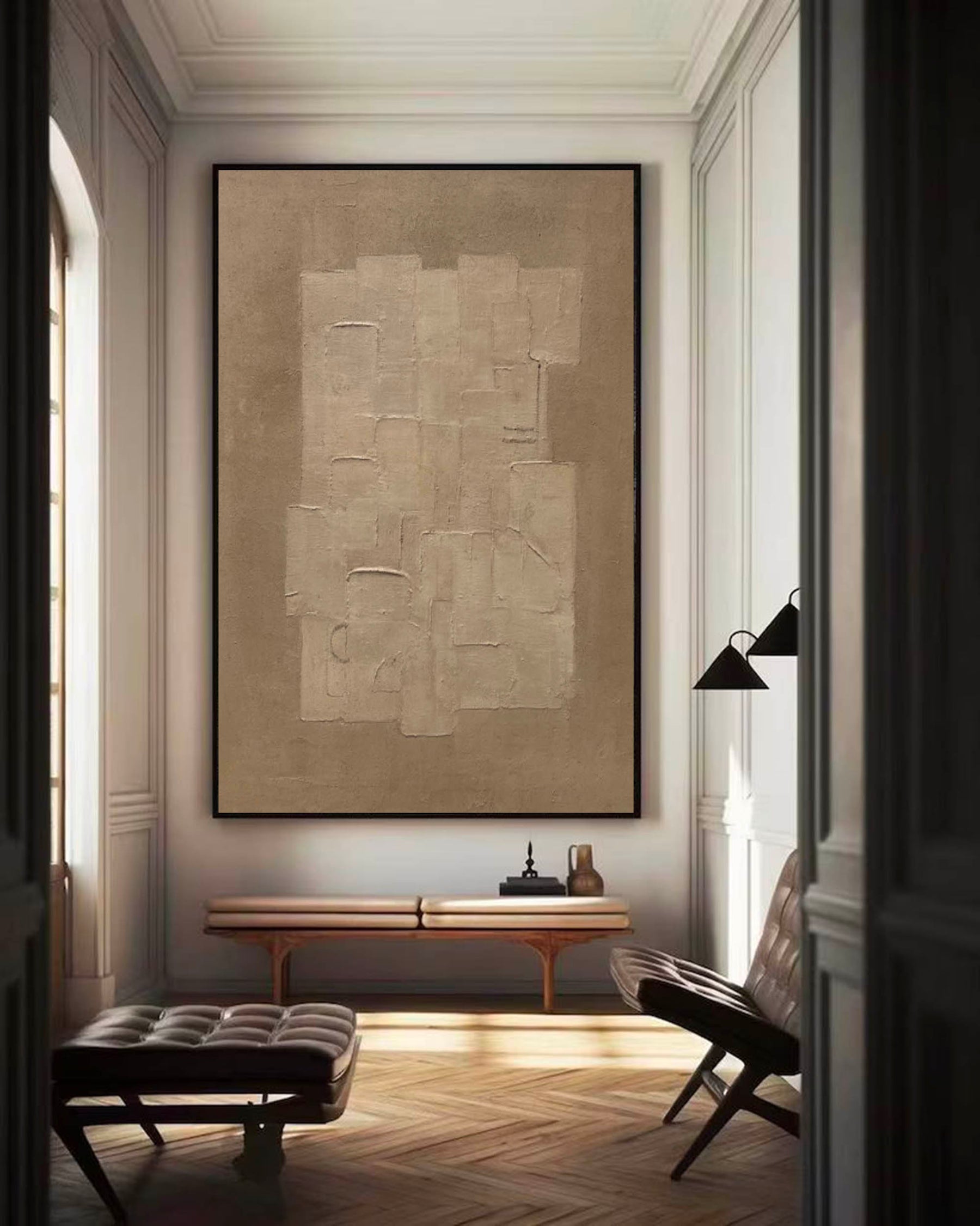Large Brown Abstract Painting on Canvas Original Brown Minimalist ...