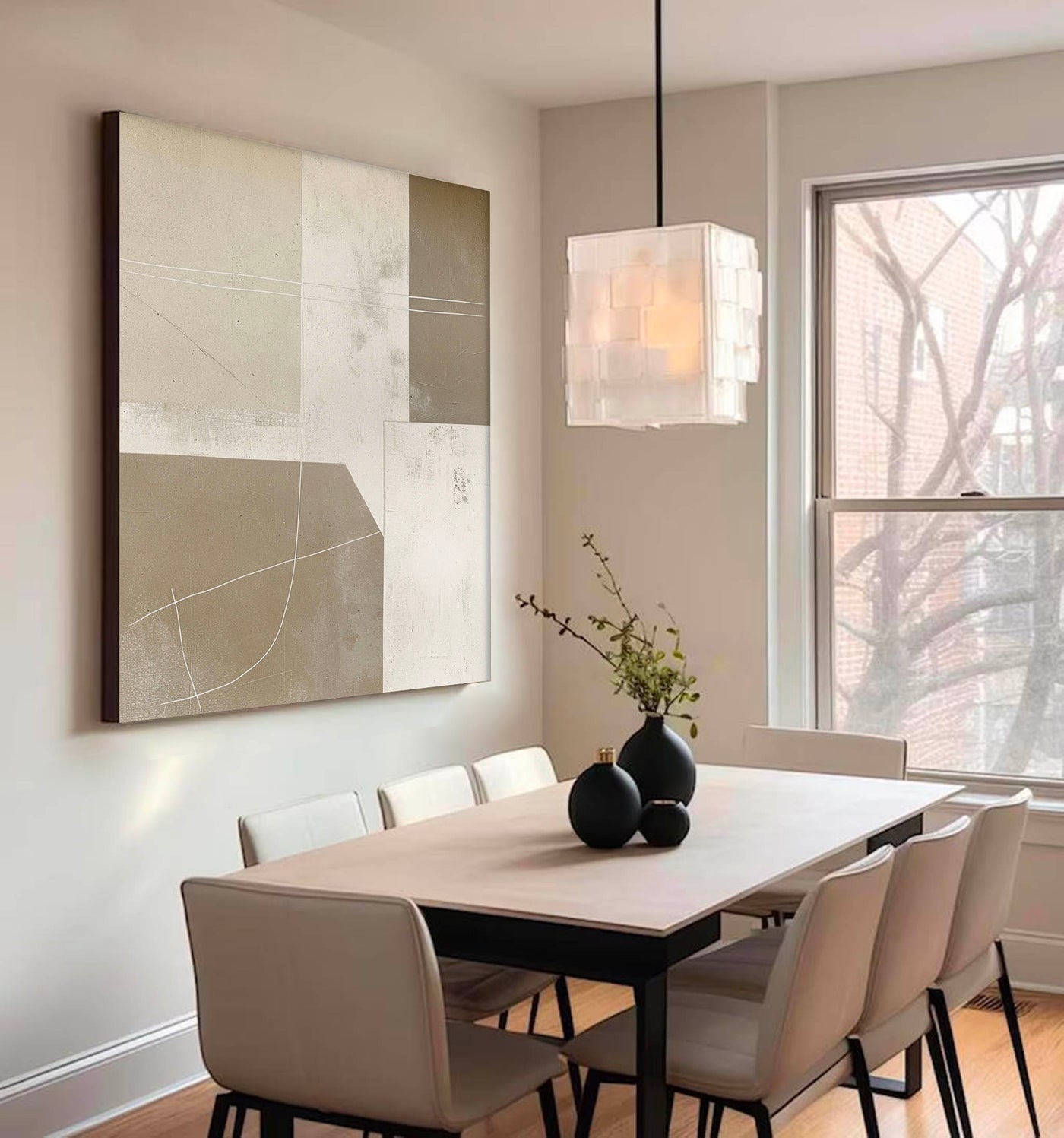 Beige Minimalist Abstract Painting Original Beige Minimalist Wall Art ...