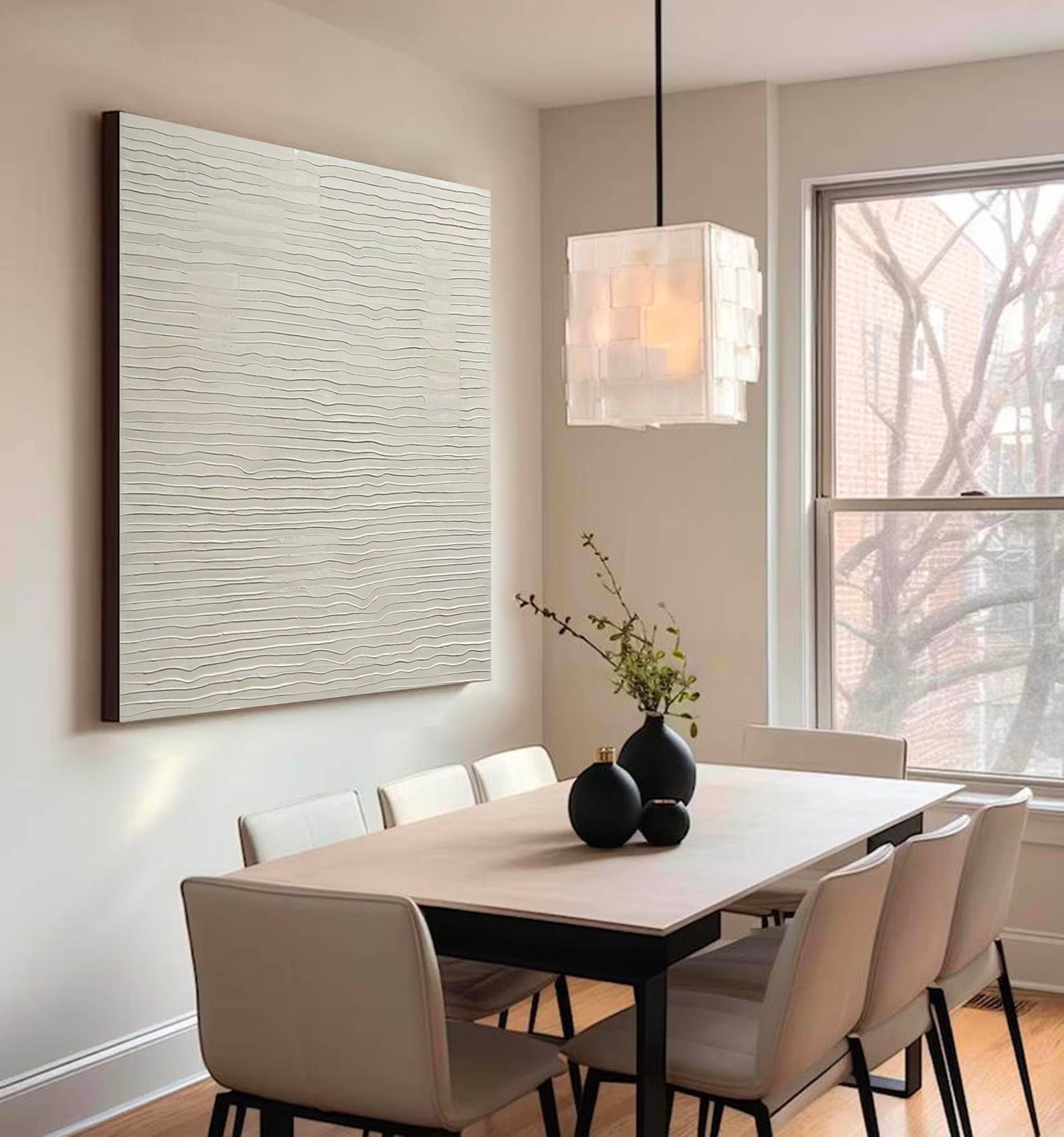 Pure Beige 3d Minimalist Painting On Canvas 3d Texture Pure Beige Art ...