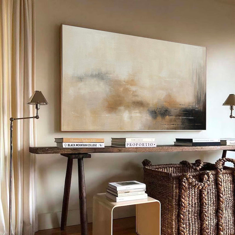 Minimalist Abstract Texture Painting Large Texture Wall Art Beige ...