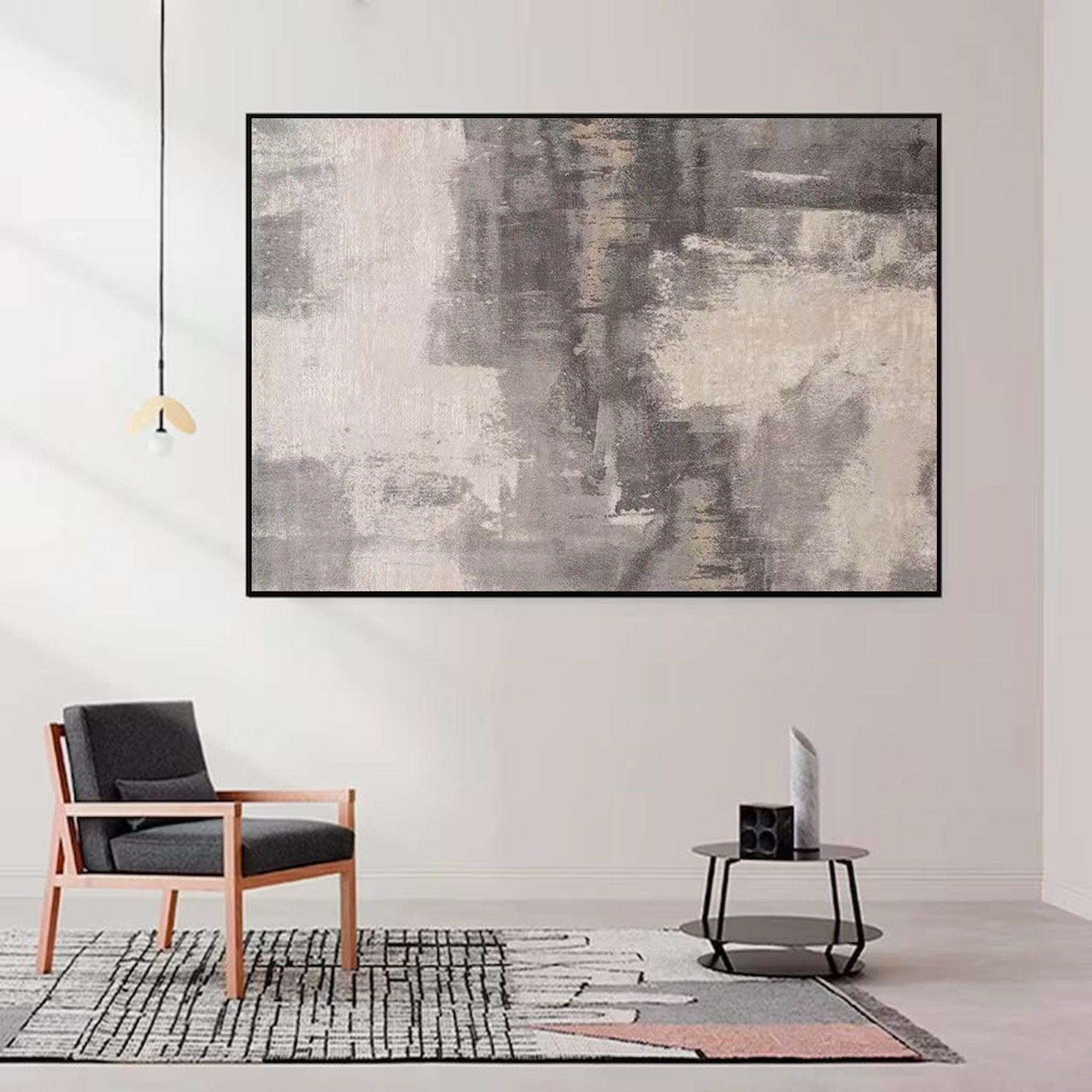 Minimalist Beige Abstract Canvas Wall Art Beige And Brown Abstract ...