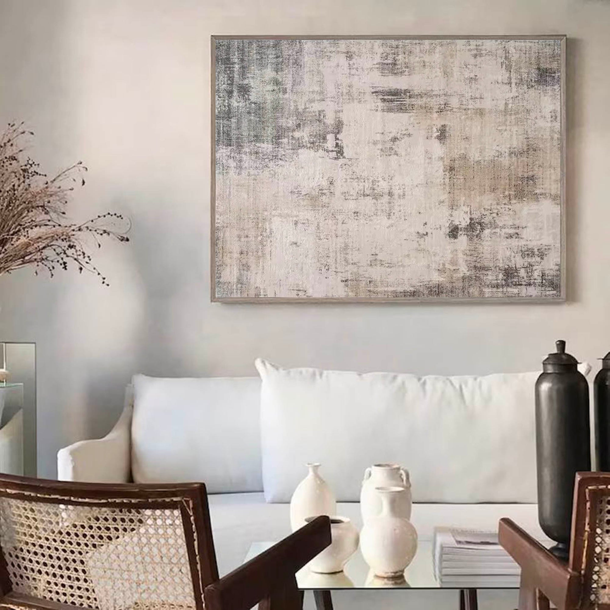 Minimalist Brown Beige Abstract Art Brown And Beige Wall Decor Brown ...