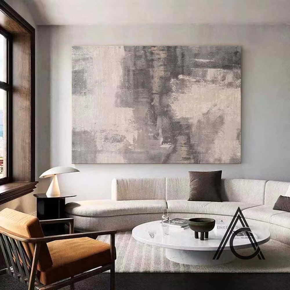 Minimalist Beige Abstract Canvas Wall Art Beige And Brown Abstract ...