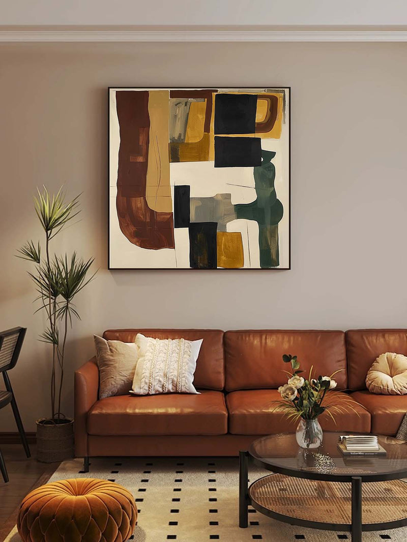 Large Vintage Canvas Art Original Retro Colorful Canvas Wall Art Retro ...
