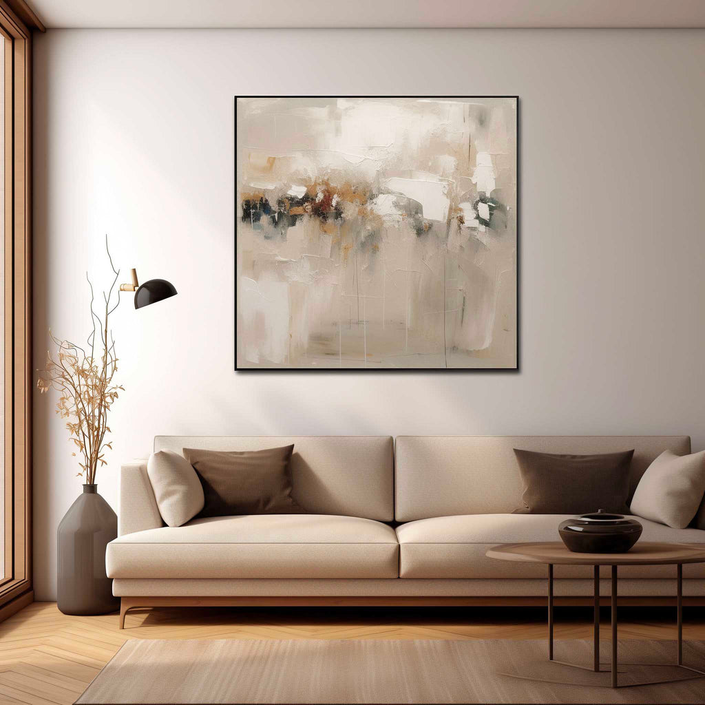 Large Brown And Beige Texture Painting Minimalist Beige Wall Art White ...