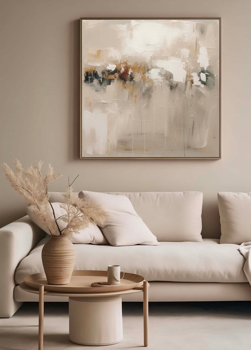 Large Brown And Beige Texture Painting Minimalist Beige Wall Art White ...