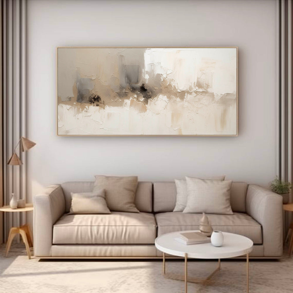 Beige Minimalist Wall Art Large Original Beige Abstract Painting ...