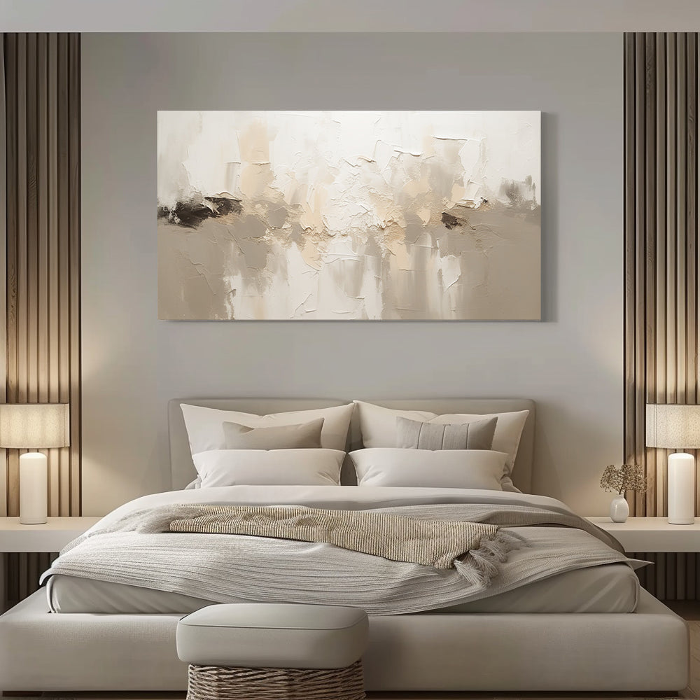 Large Beige Neutral Wall Art Minimalist Beige Abstract Art Original ...