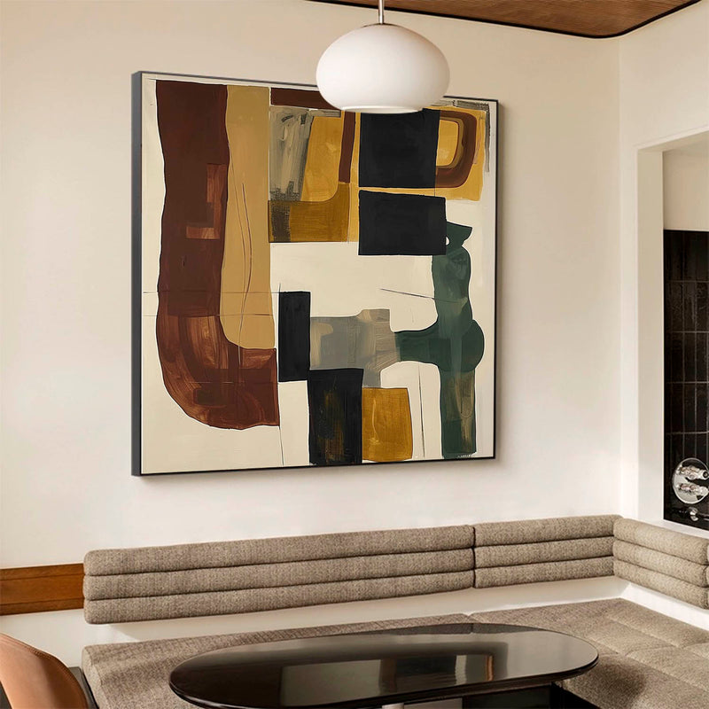 Large Vintage Canvas Art Original Retro Colorful Canvas Wall Art Retro ...