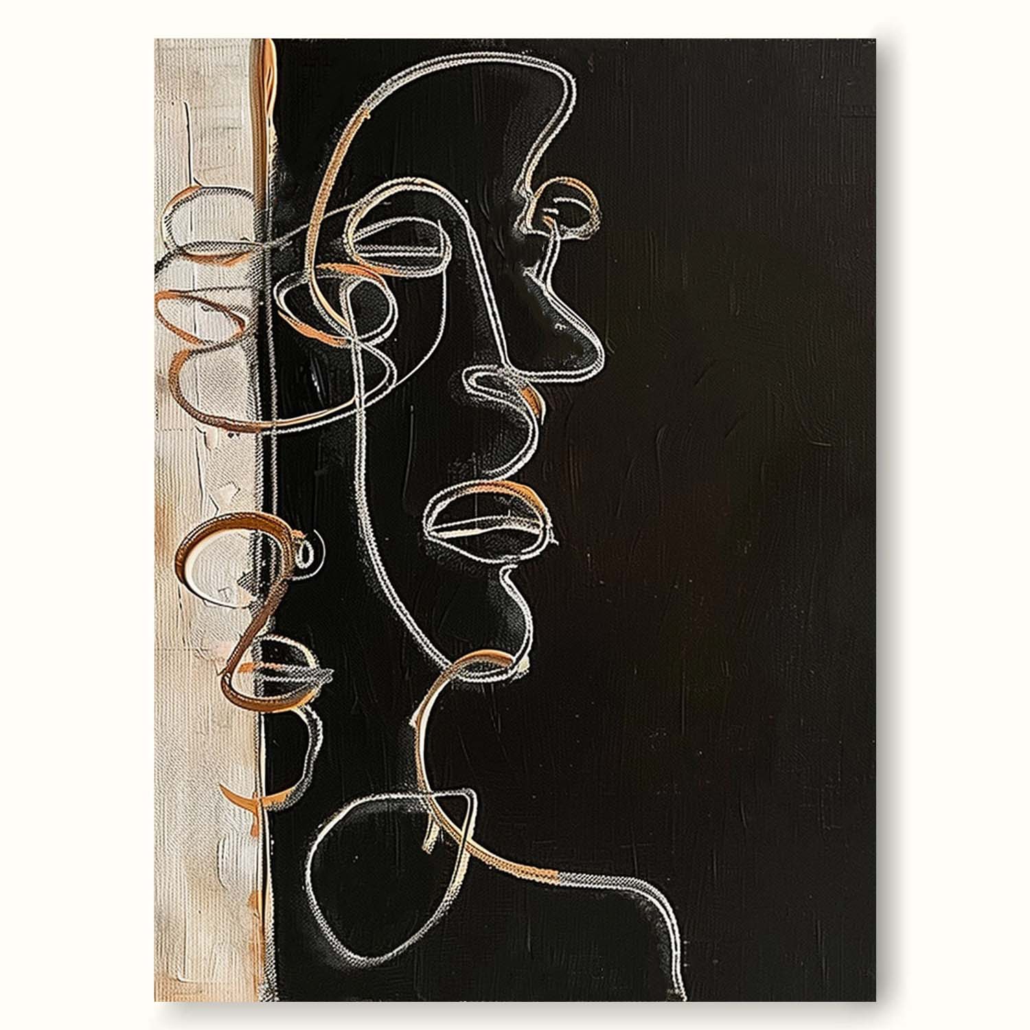 Woman Face Artwork Faceless Portrait Painting Original Woman Face ...