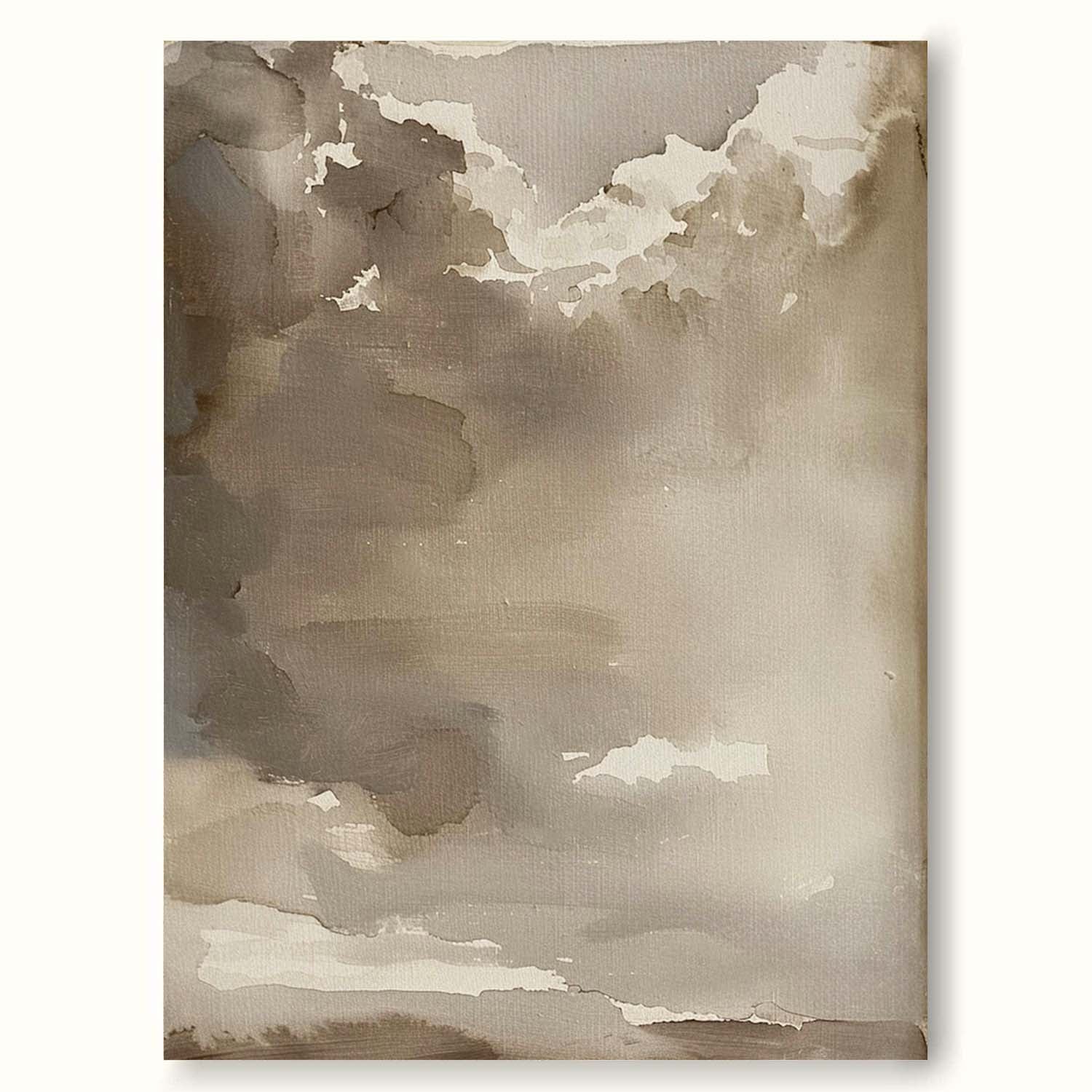 Vintage Cloud Wall Art Sky Beige Cloud Landscape Oil Painting Large ...