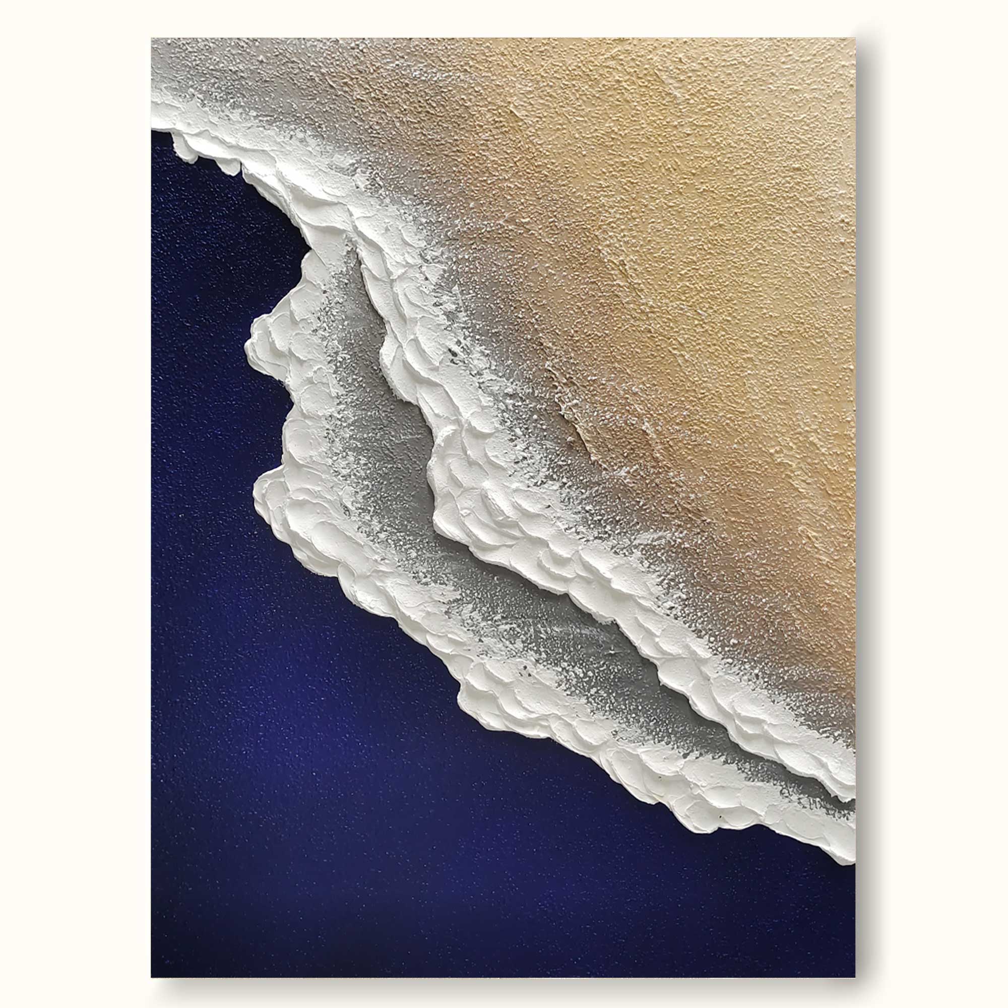 Minimalist Blue Ocean Painting Large Blue Ocean Wall Art Blue Sea Wave ...