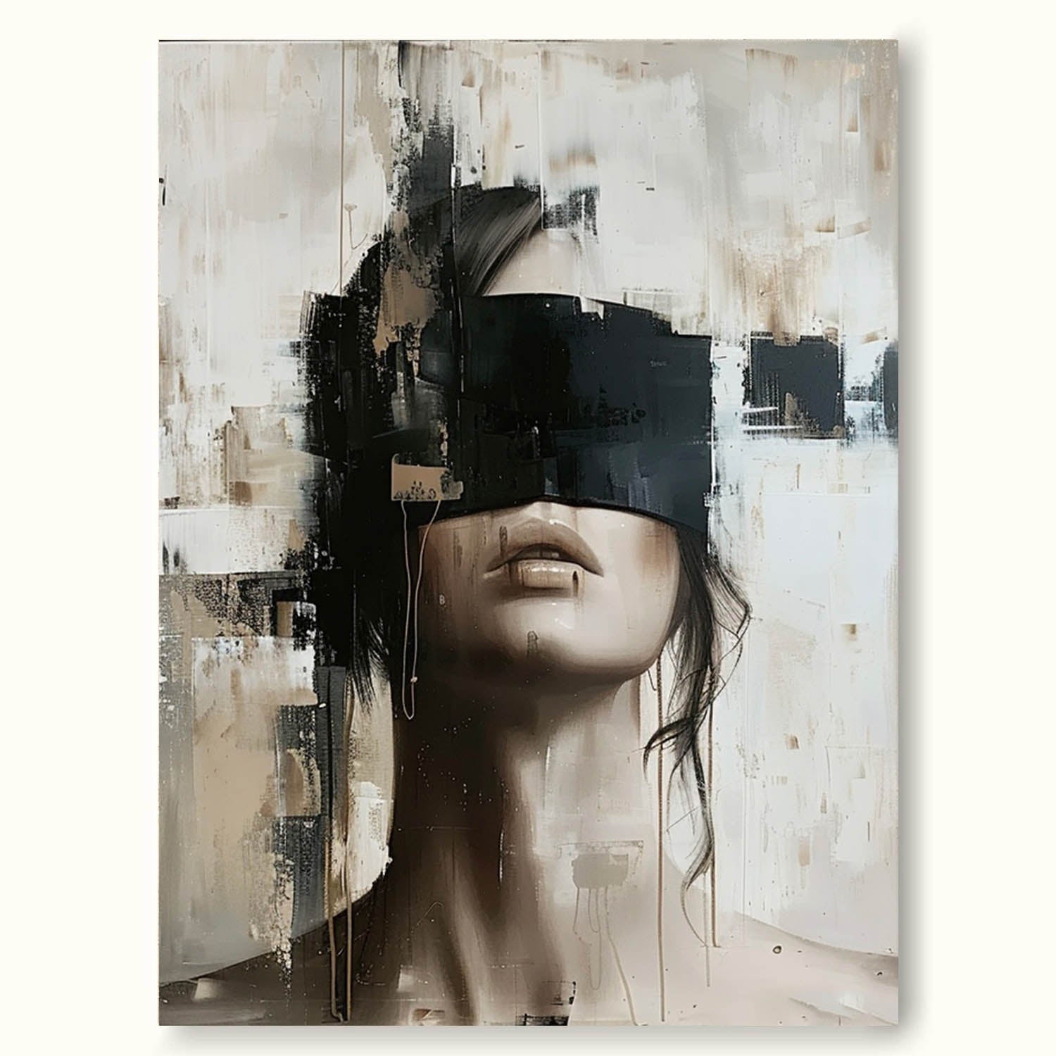 Large Faceless Portrait Painting Minimalist Abstract Lady Painting ...