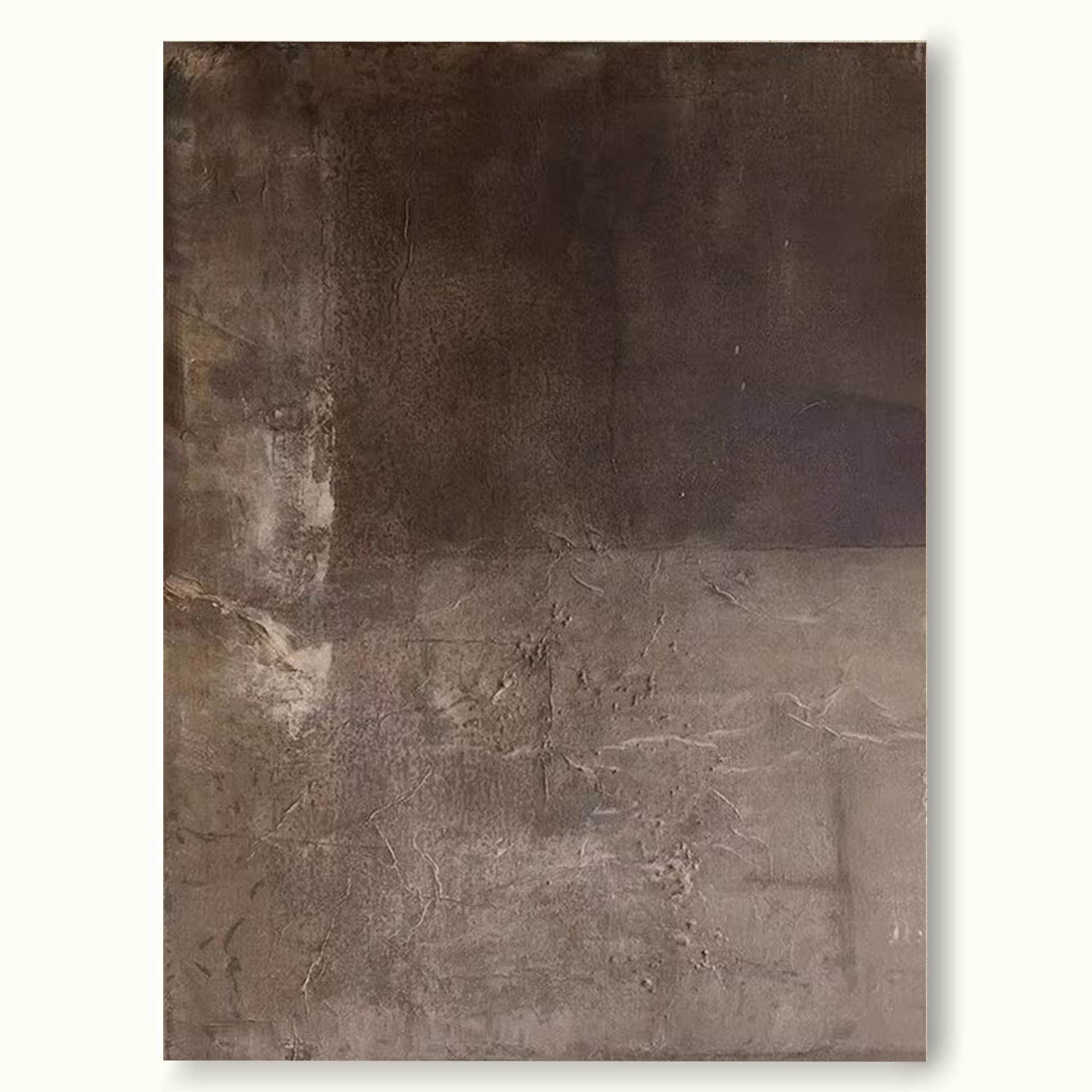 Brown Abstract Wall Art Minimalist Brown And Grey Textured Painting ...
