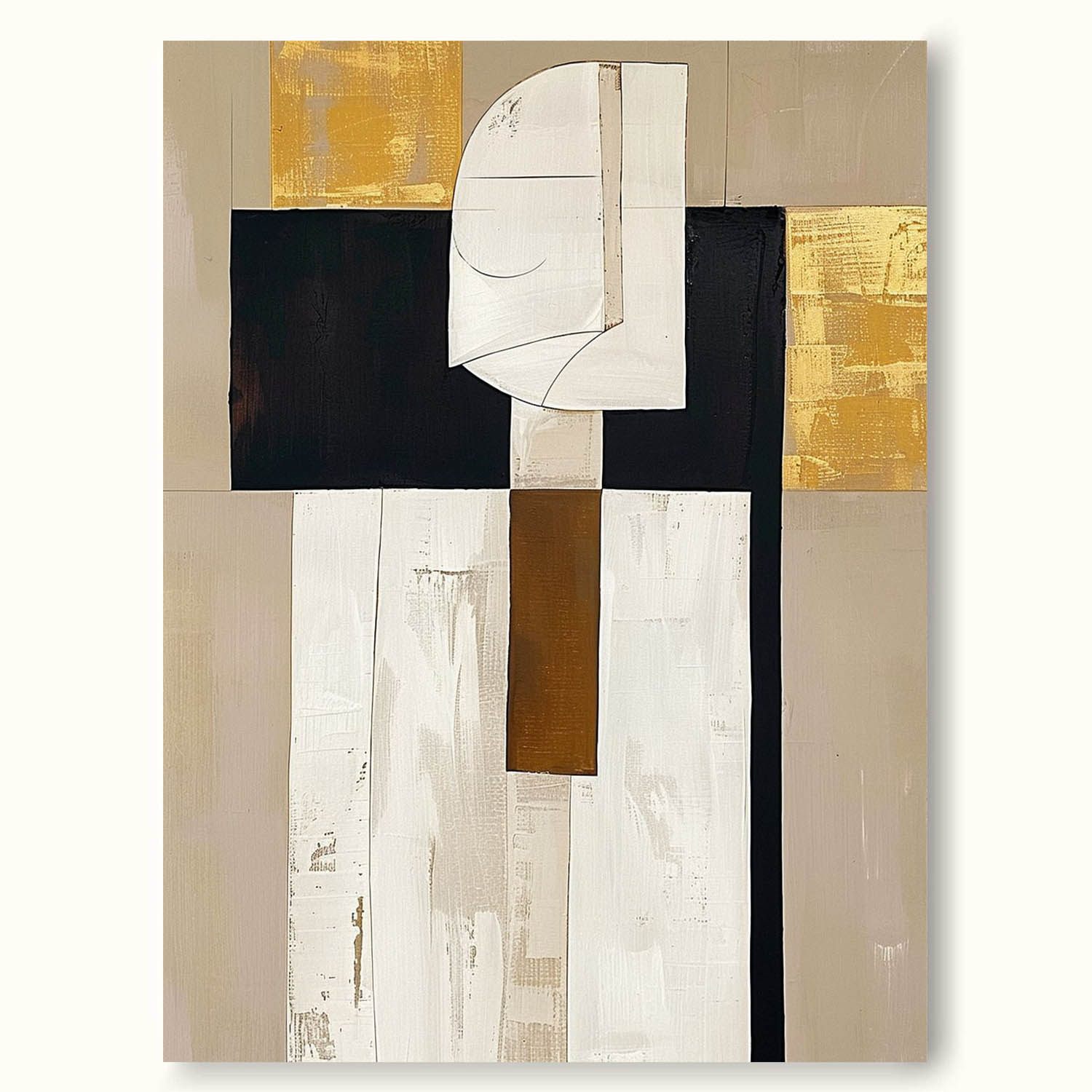 Abstract Beige Portrait Painting On Canvas Abstract Face Painting In ...