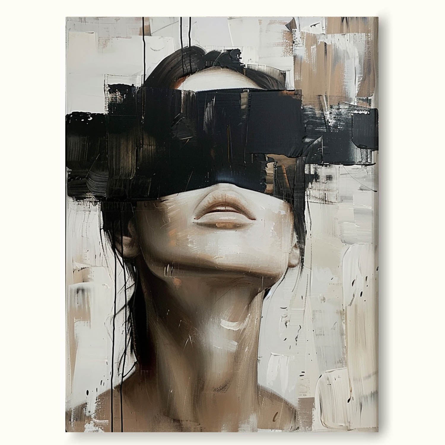 Large Abstract Lady Painting Vintage Abstract Lady Painting Original ...