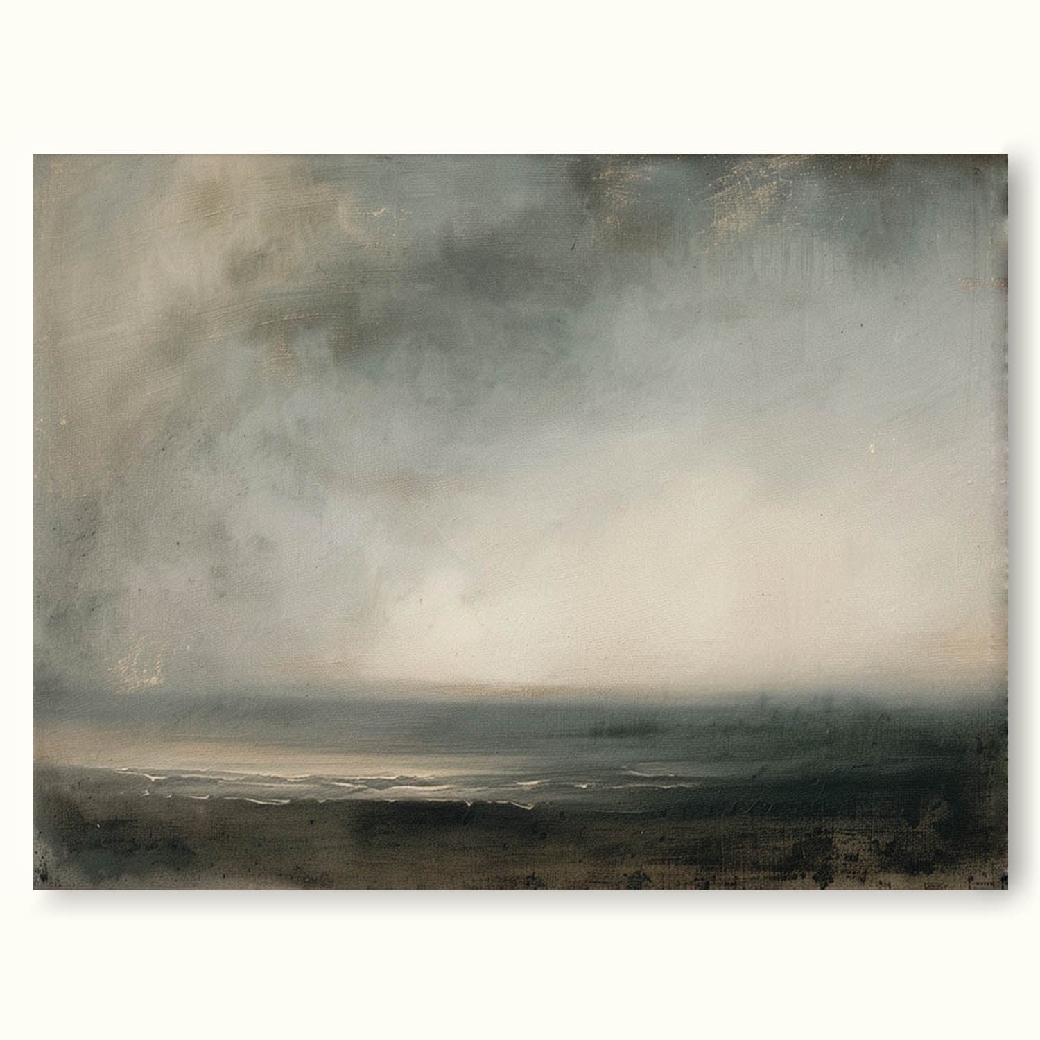Vintage Seascape Paintings Rustic Coastal Wall Art Antique Landscape ...