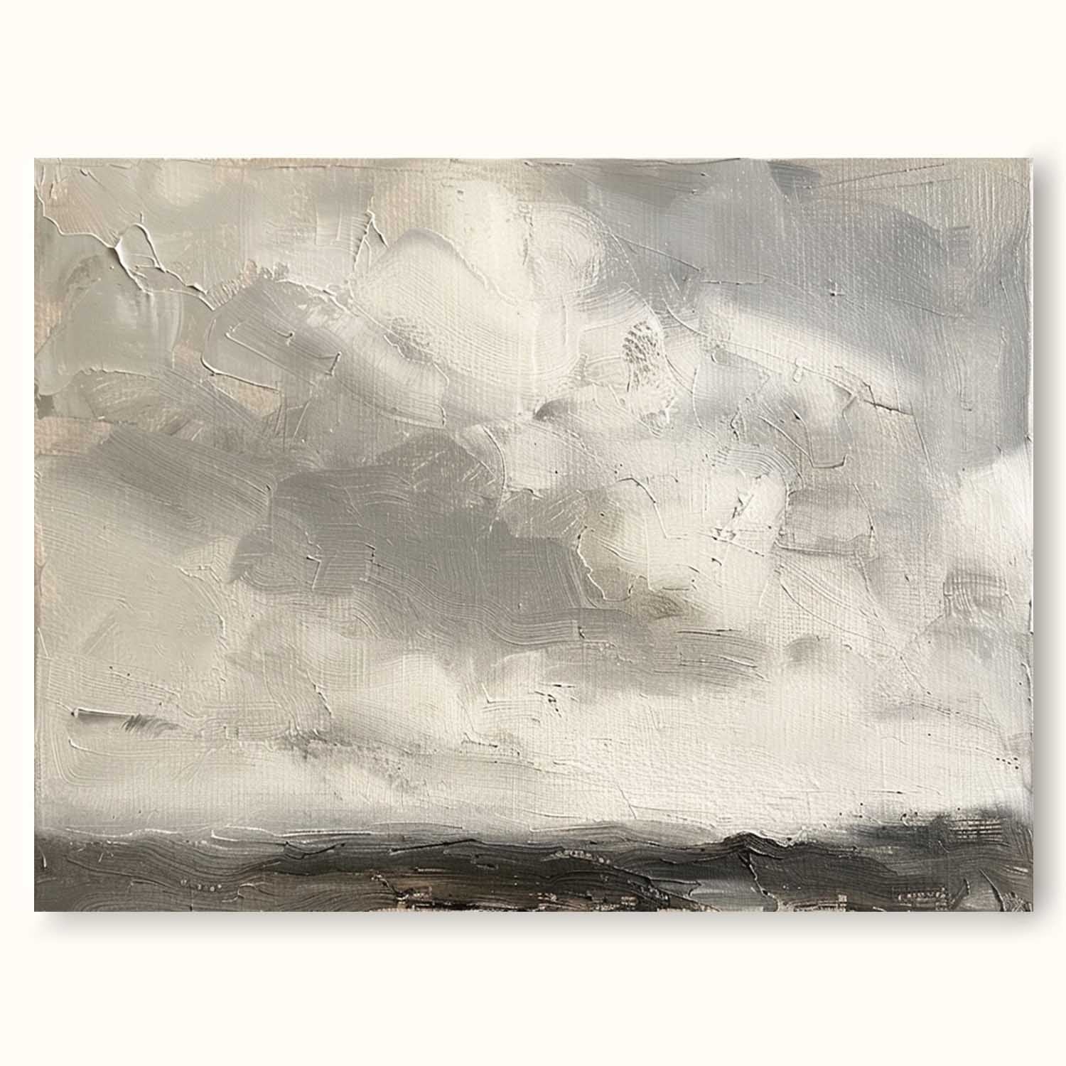 Vintage Cloud Landscape Painting Large Cloudy Sky Painting Vintage ...