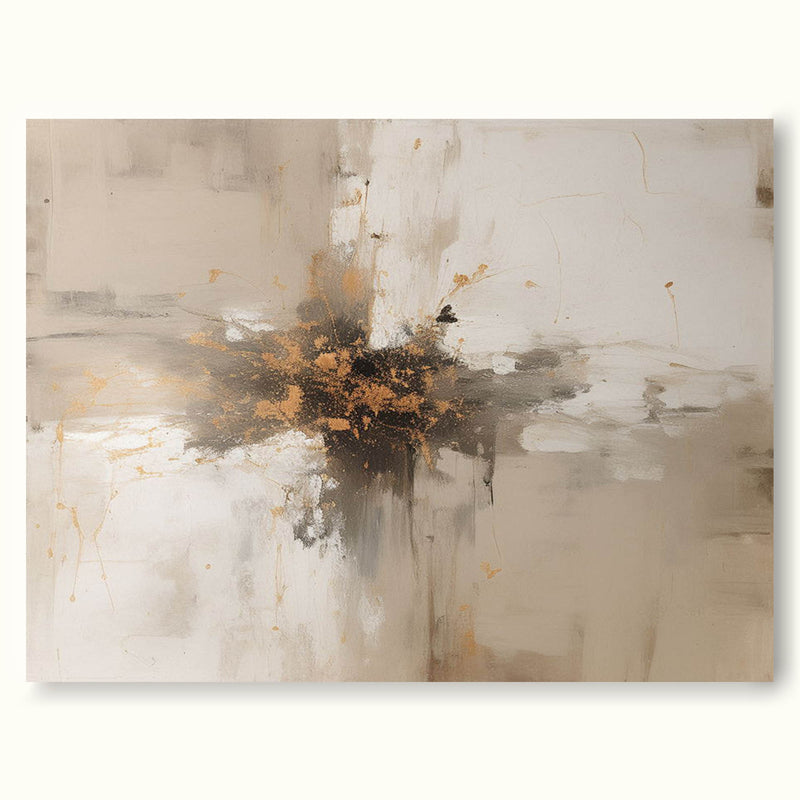 Minimalist Beige Wall Art Large Beige Abstract Canvas Art Nordic ...