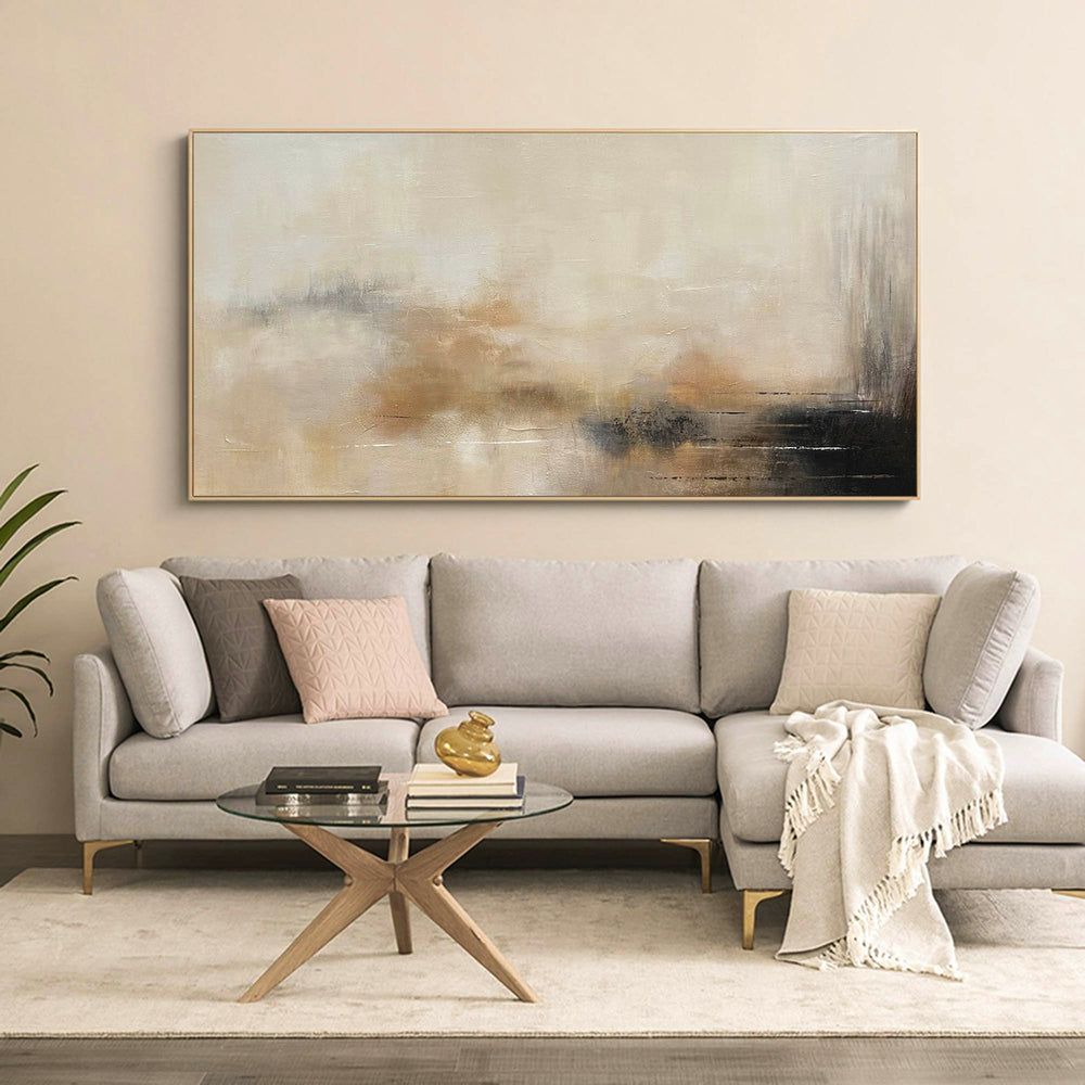 Minimalist Abstract Texture Painting Large Texture Wall Art Beige ...
