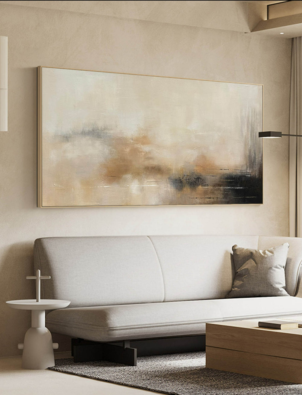 Minimalist Abstract Texture Painting Large Texture Wall Art Beige ...