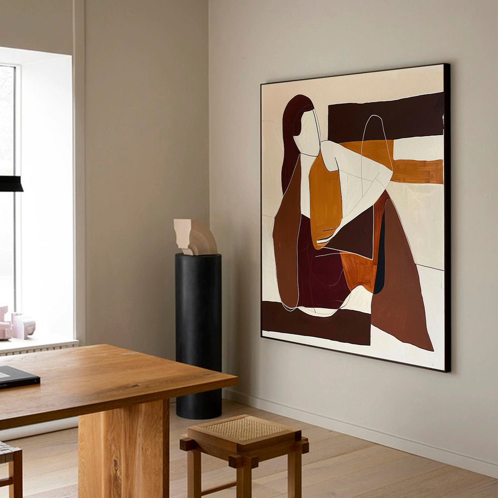 Beautiful Abstract Woman Wall Art Mid Century Wall Art Painting ...