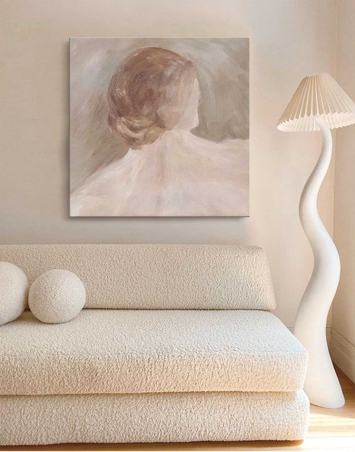 Minimalist Portrait Painting Framed Minimalist Woman Art Female ...