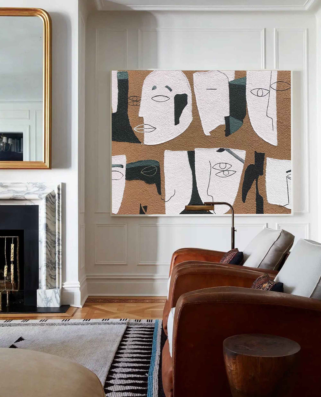 Minimalist Portrait Painting Framed Contemporary Minimalist Art Minimal ...