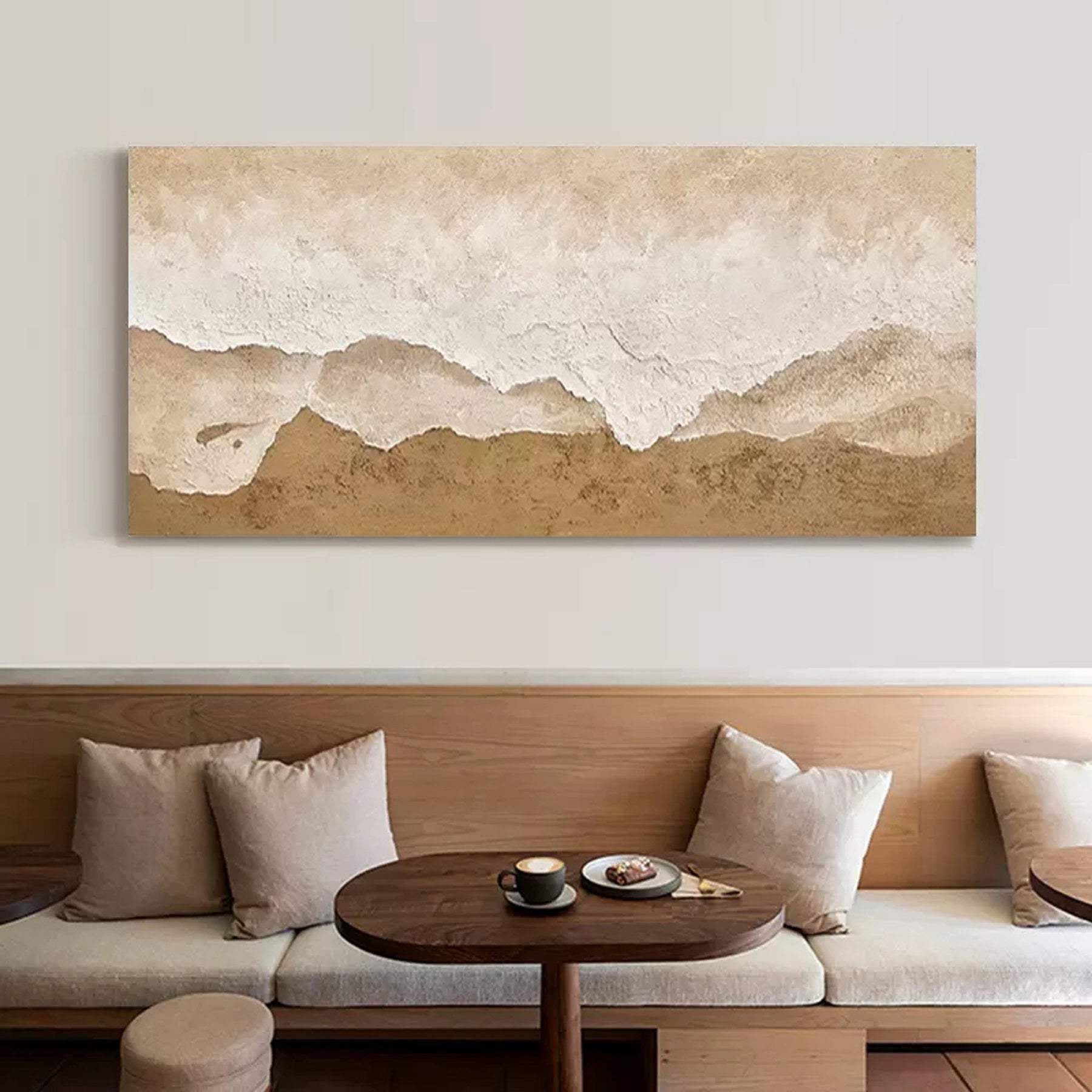 Large Texture Minimalist Landscape Painting Framed Minimalist Living ...
