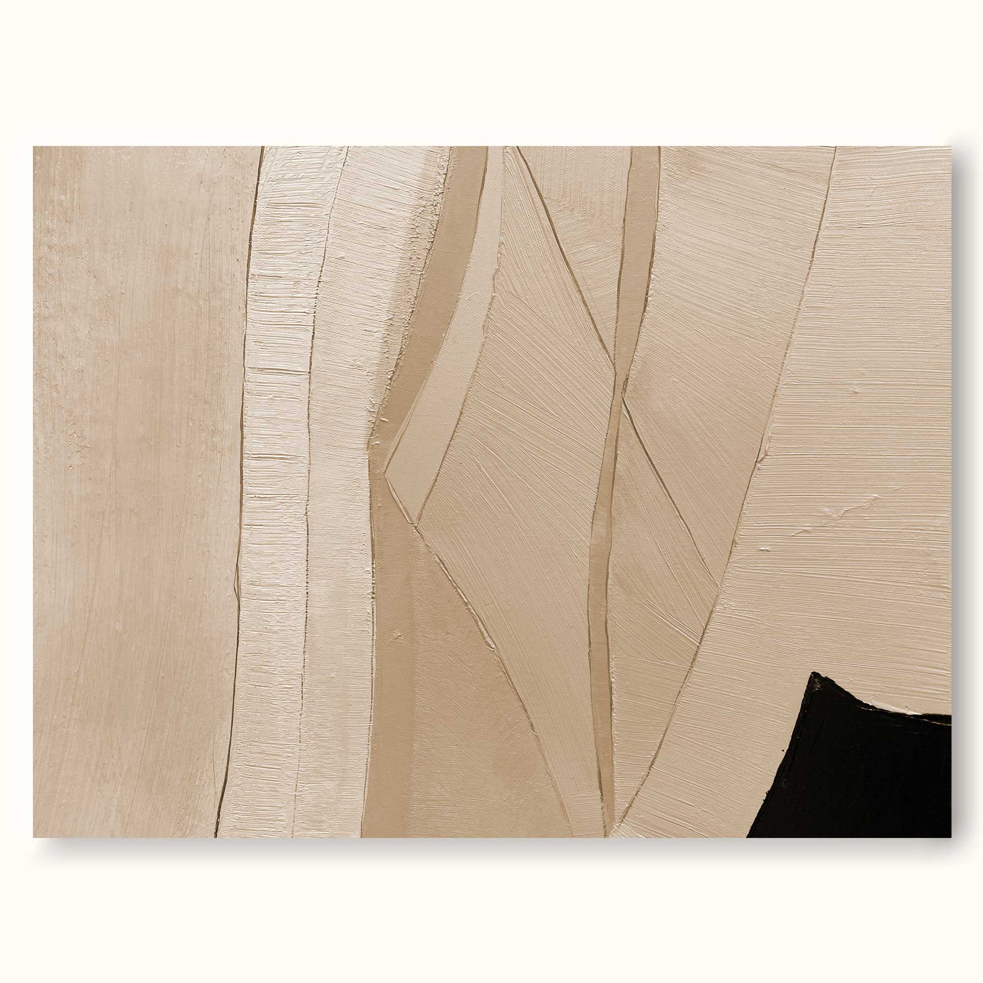 Modern Beige Minimalist Art Framed Horizontal Minimalist Art Beige ...