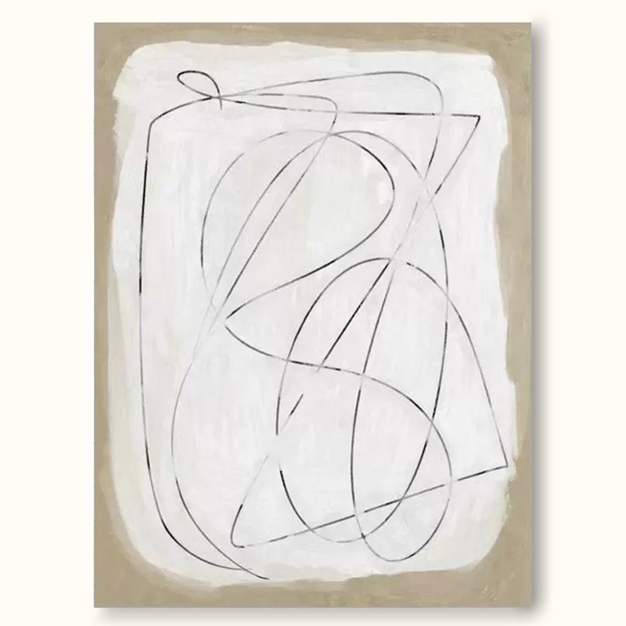Minimal Line Art Painting Minimalist Acrylic Painting Framed Japanese ...