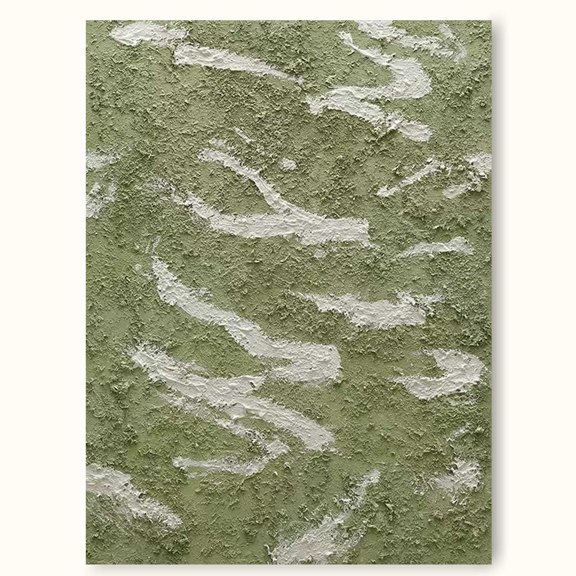 Minimalist Texture Art Green Minimalist Canvas Painting Large Minimal ...
