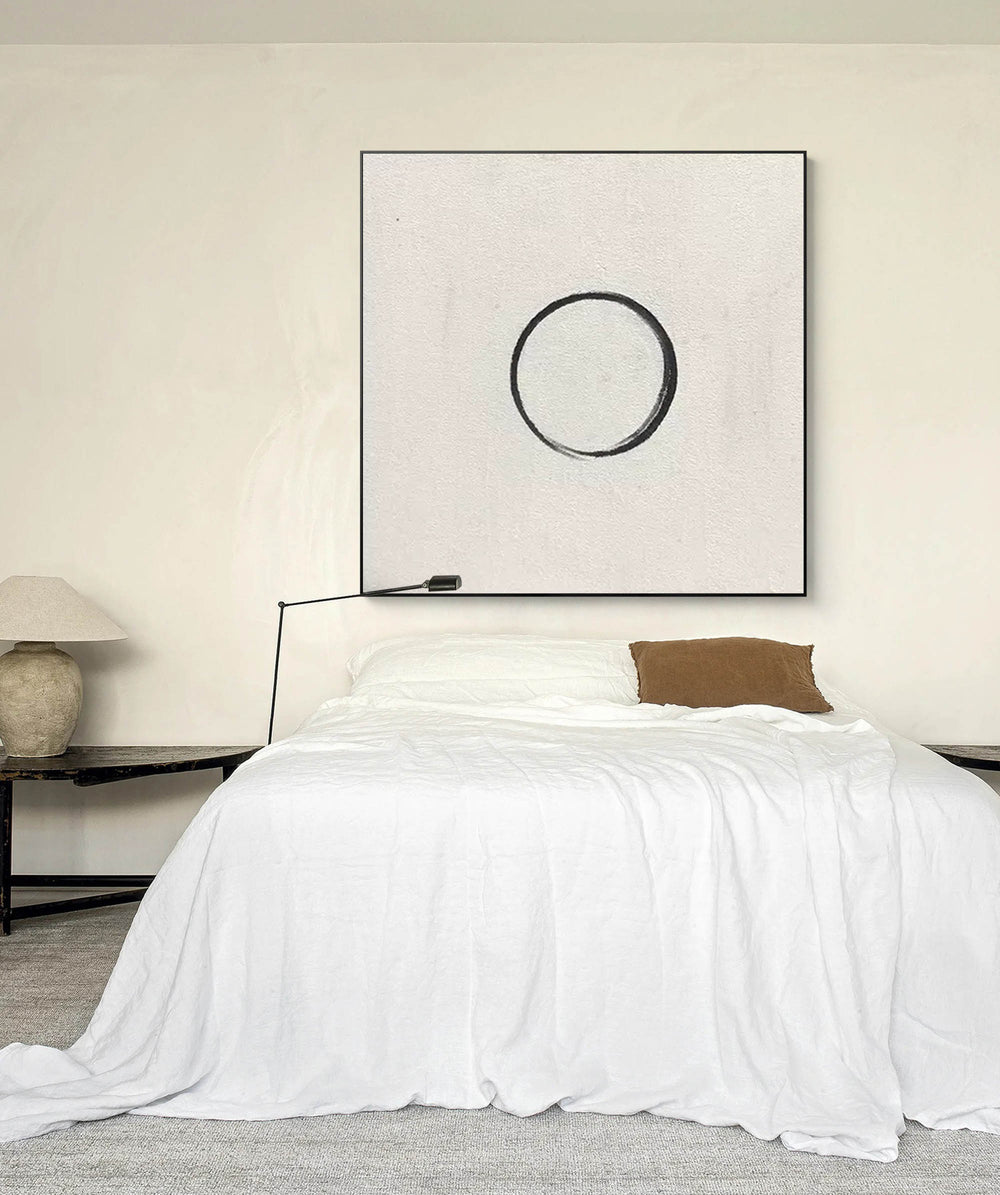 Circle Minimalist Art Minimalist Black And White Painting On Canvas ...