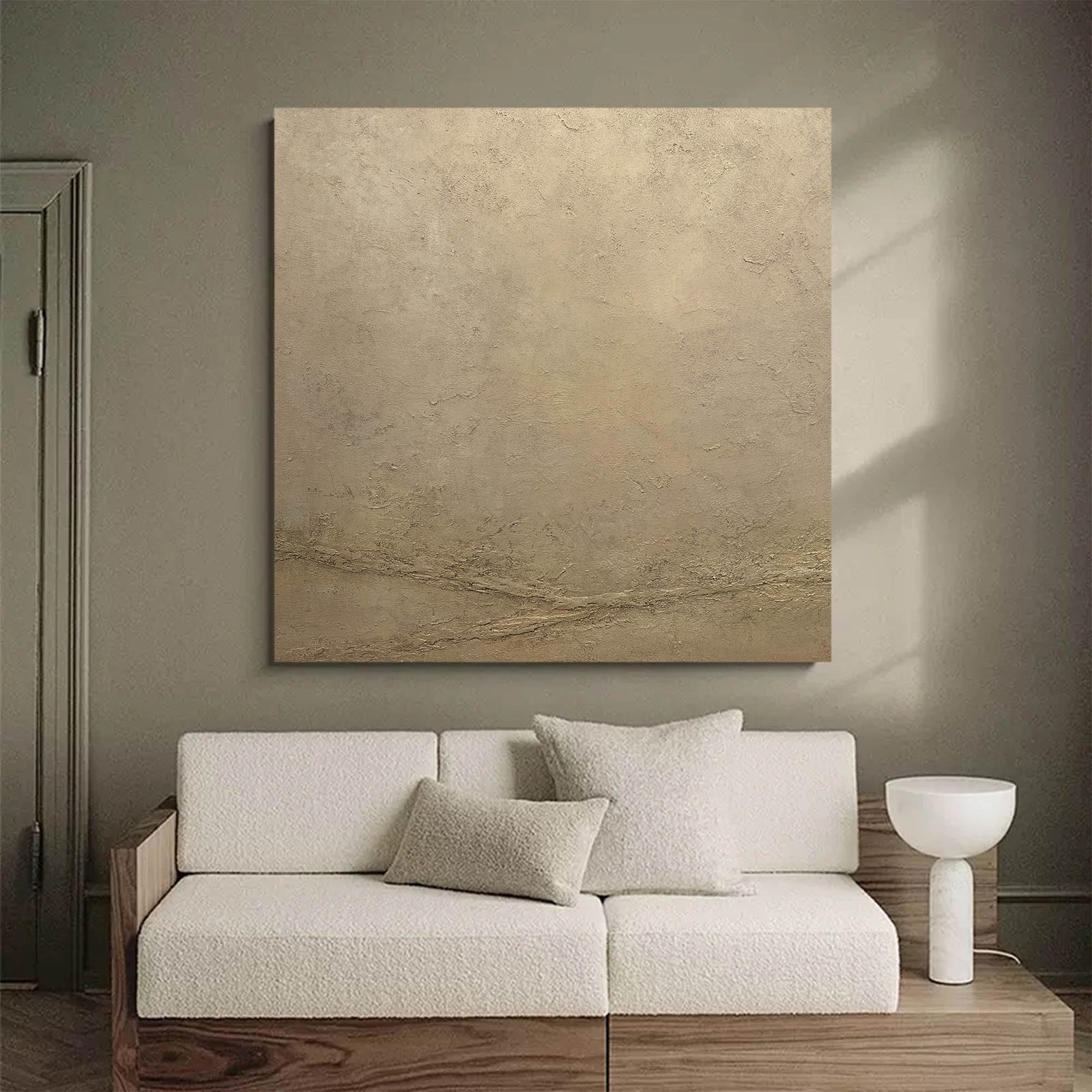 Minimalist Abstract Painting Acrylic Square Minimalist Canvas Art ...