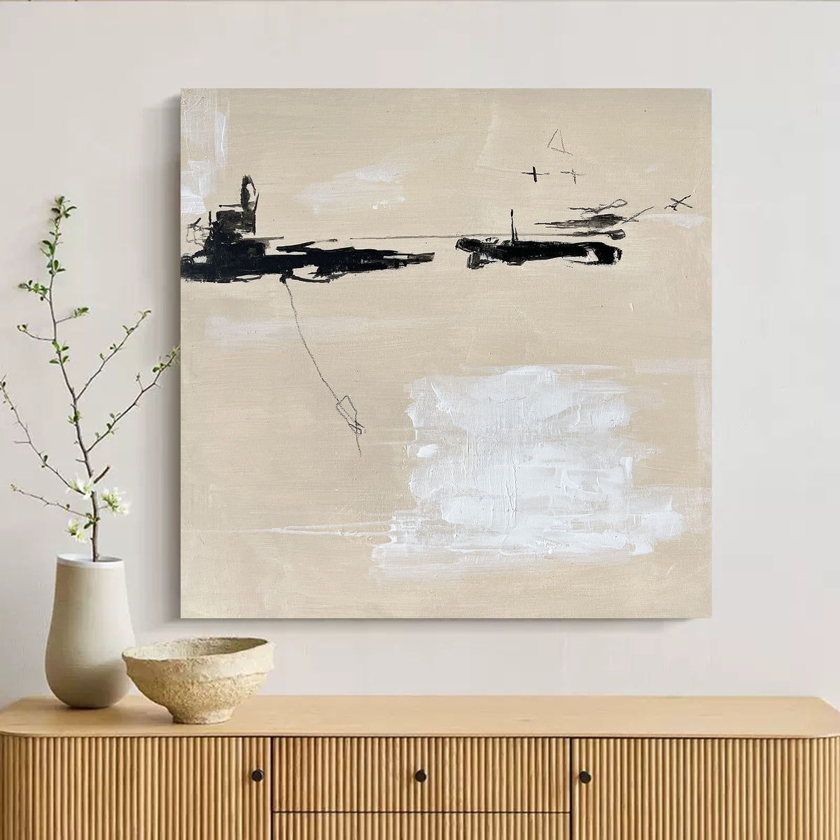 Minimalist Modern Abstract Painting Modern Minimalist Art Framed ...
