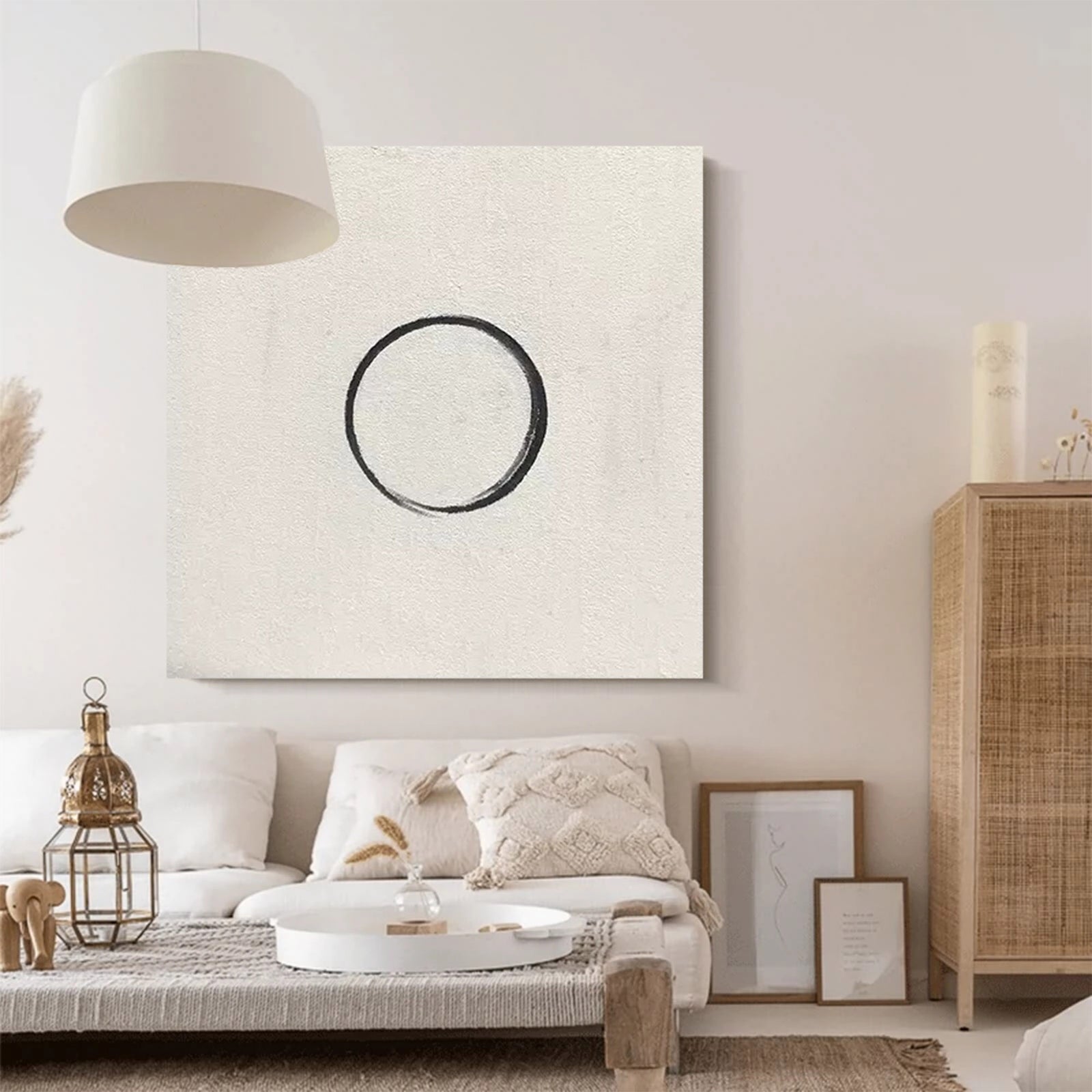 Circle Minimalist Art Minimalist Black And White Painting On Canvas ...