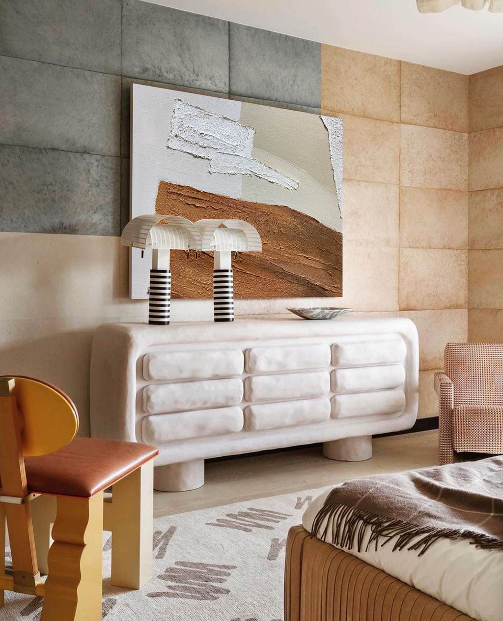 Brown Modern Minimalist Painting Oversized Minimalist Art Simplistic ...