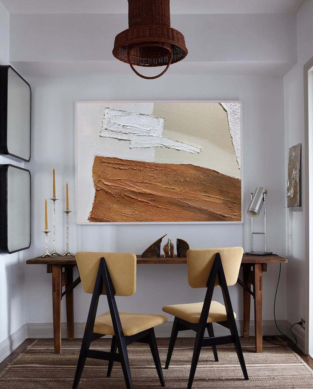 Brown Modern Minimalist Painting Oversized Minimalist Art Simplistic ...