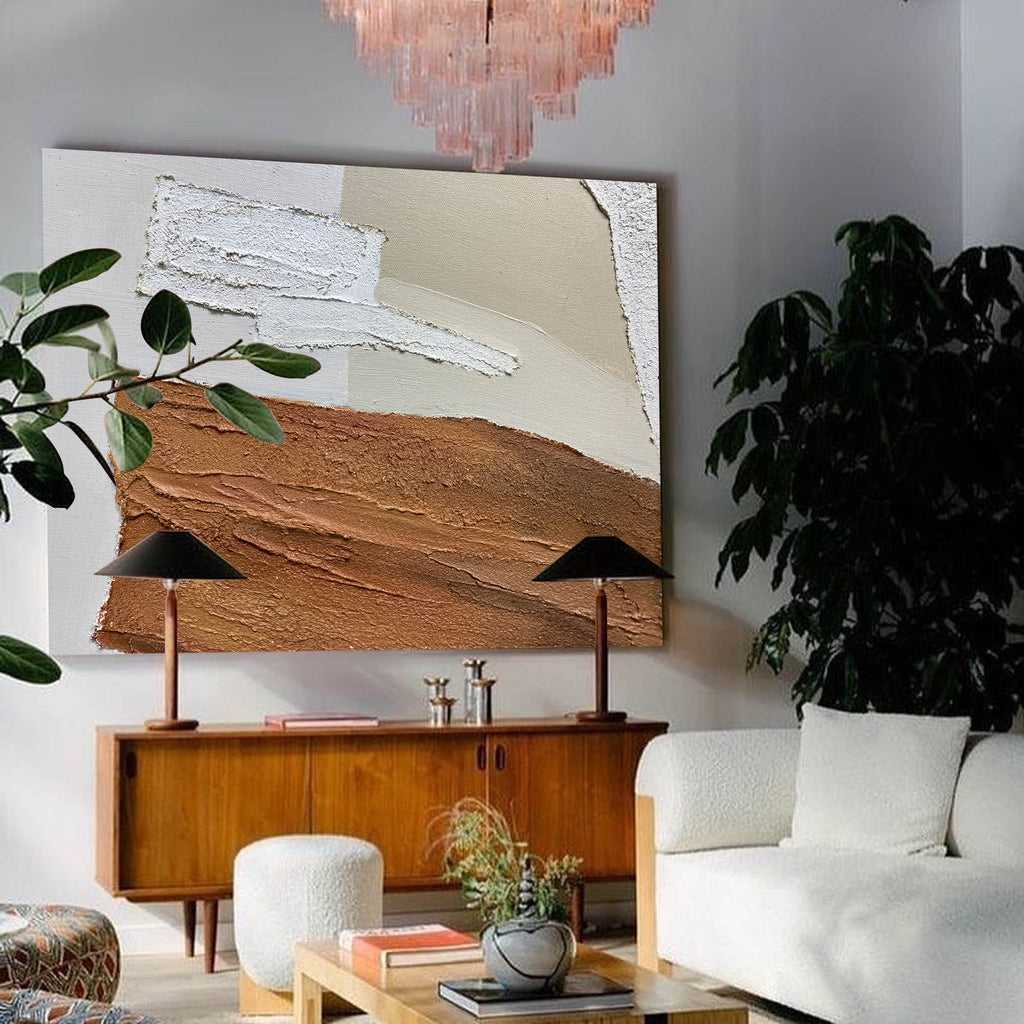 Brown Modern Minimalist Painting Oversized Minimalist Art Simplistic ...